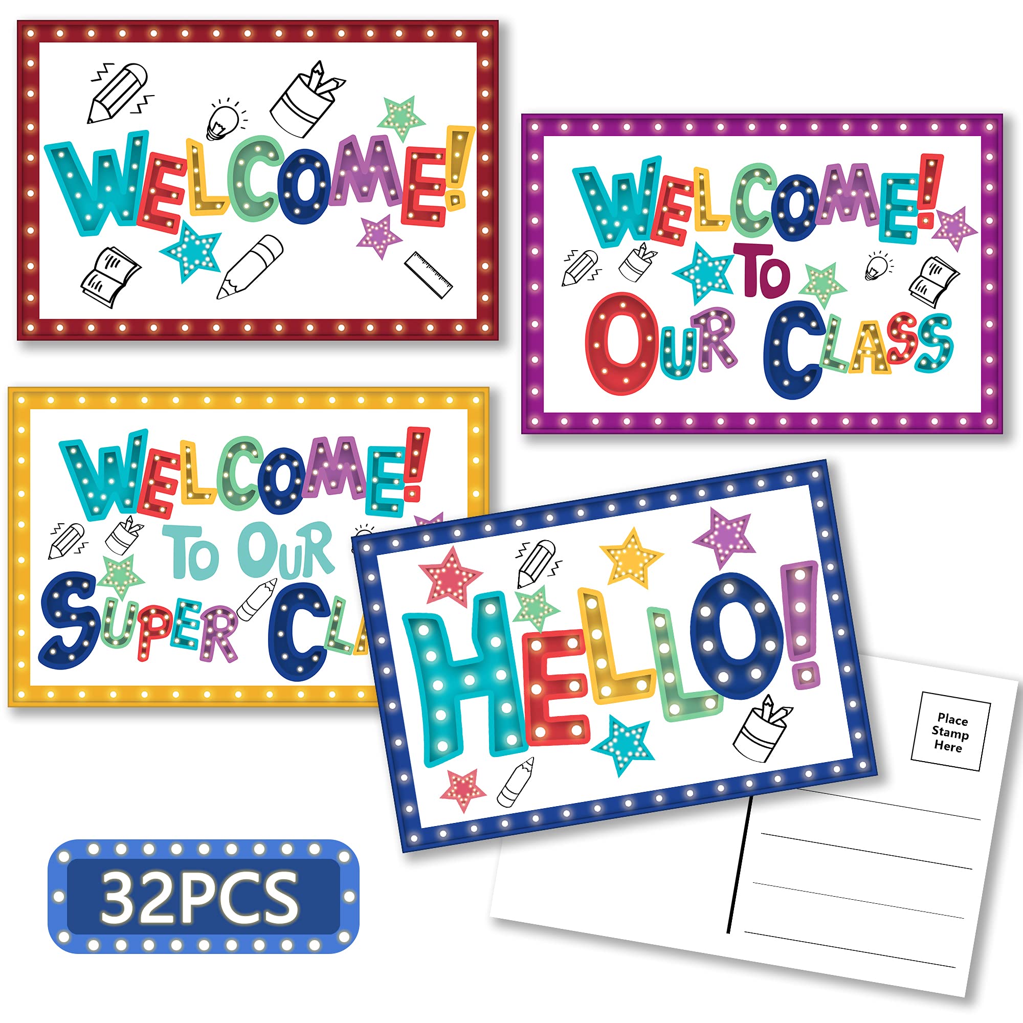 Snapklik.com : Codree 32 Pieces Marquee Welcome Postcards, 4 X 6 Inch ...