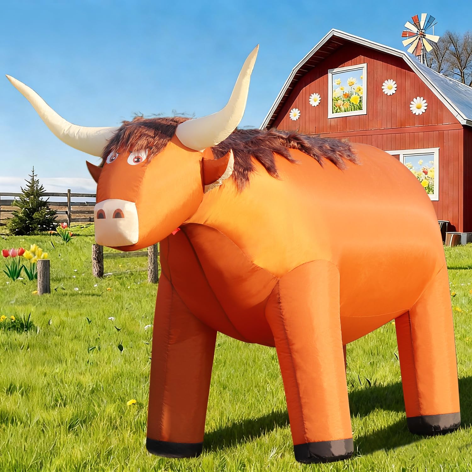 Snapklik.com : 8FT Highland Cow Inflatables Christmas Spring, Farm ...