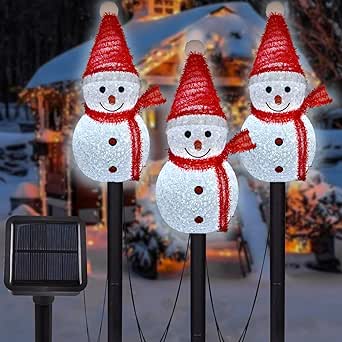 Amazon.com: Snowman Shape Solar Christmas Decorations, Solar Landscape ...