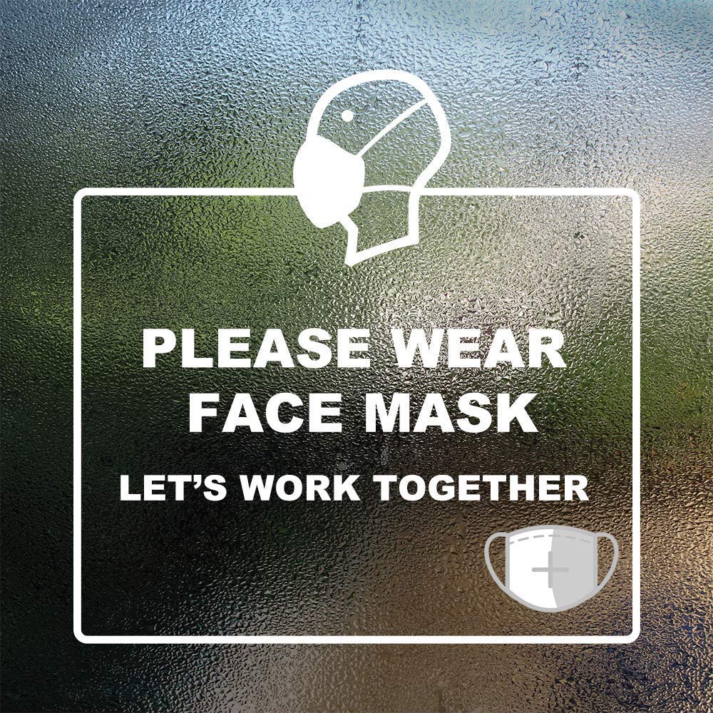 Please Wear Face Mask Window Decal Sign Creative Mask Required Safety ...