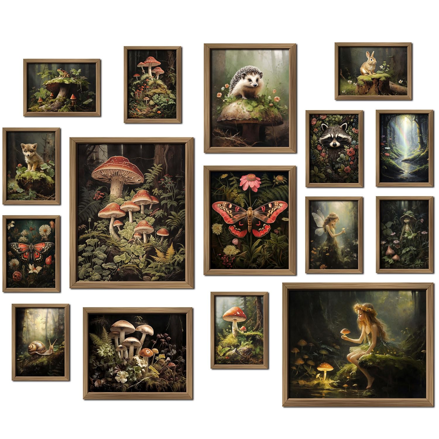 Amazon.com: ANERZA 16 PCS Framed Dark Cottagecore Wall Art Decor ...