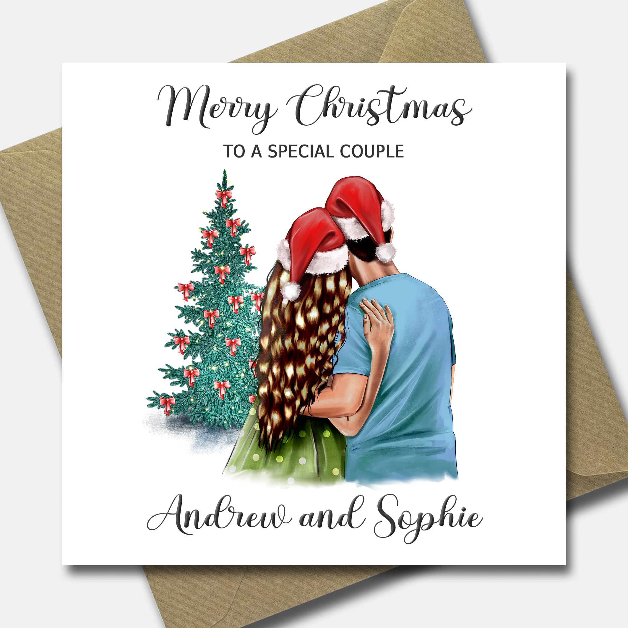 Personalised Christmas Couple Card - Xmas card for a special couple ...