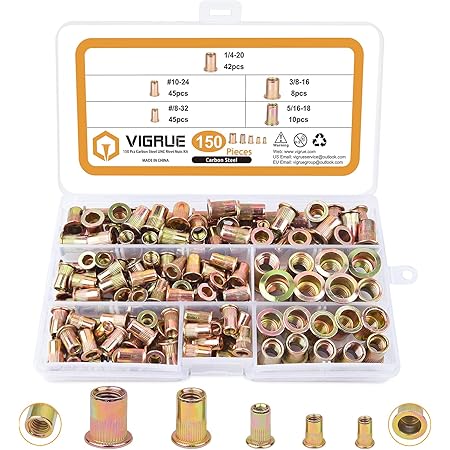 Amazon.com: Keadic 126Pcs Metric Rivet Nut Assortment Kit 304 Stainless ...