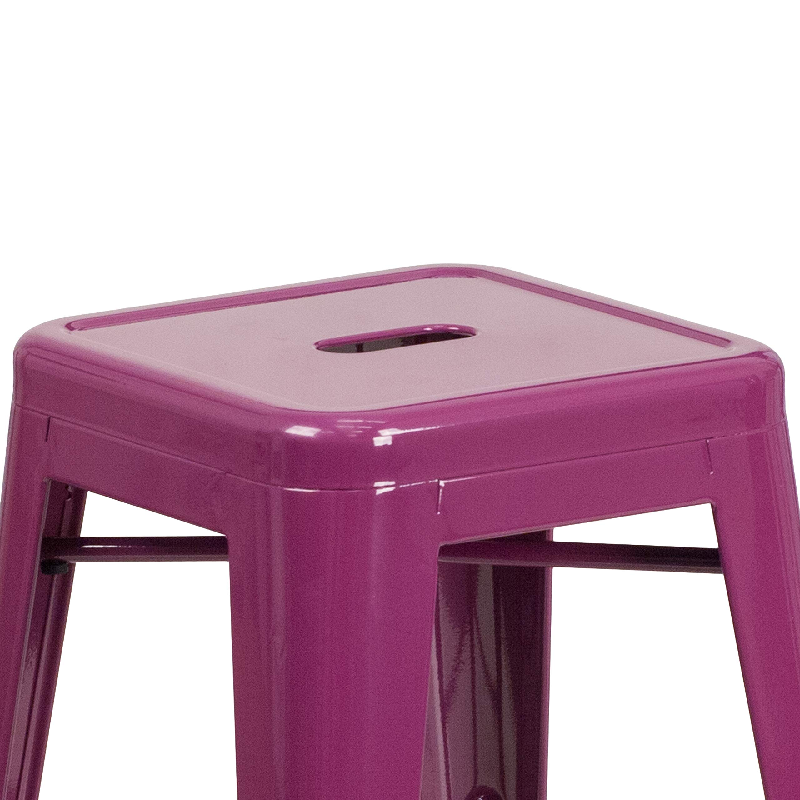 Snapklik.com : Commercial Grade 24" H Backless Purple Indoor-Outdoor ...