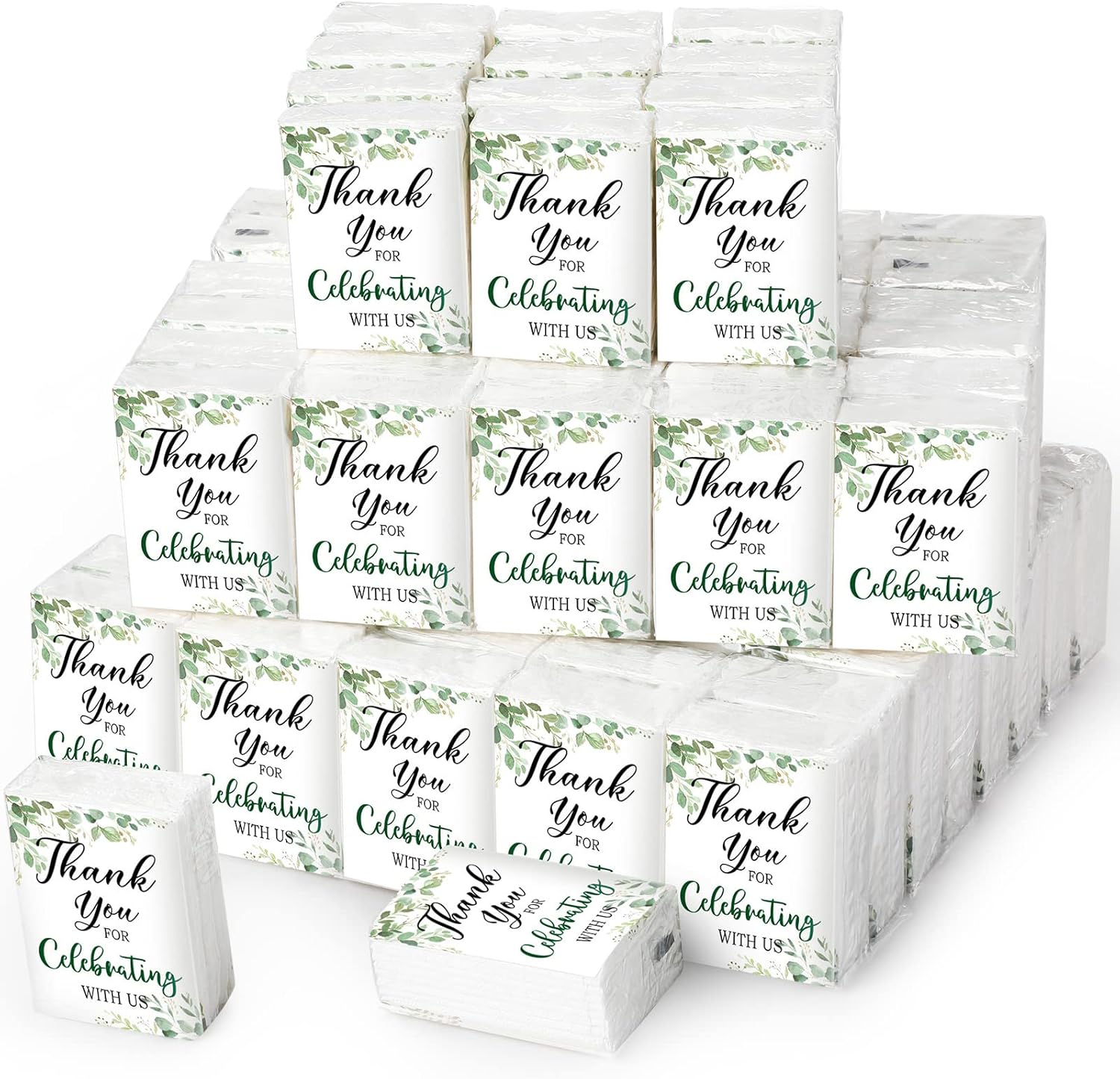 Amazon.com: 100 Pack Wedding Pocket Tissues Thank You for Celebrating ...