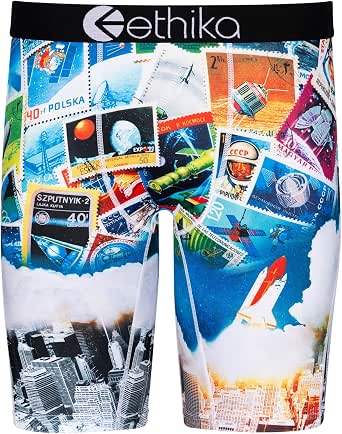 Ethika Men’s Boxer Brief, Knee Length, 4-Way Stretch Performance ...