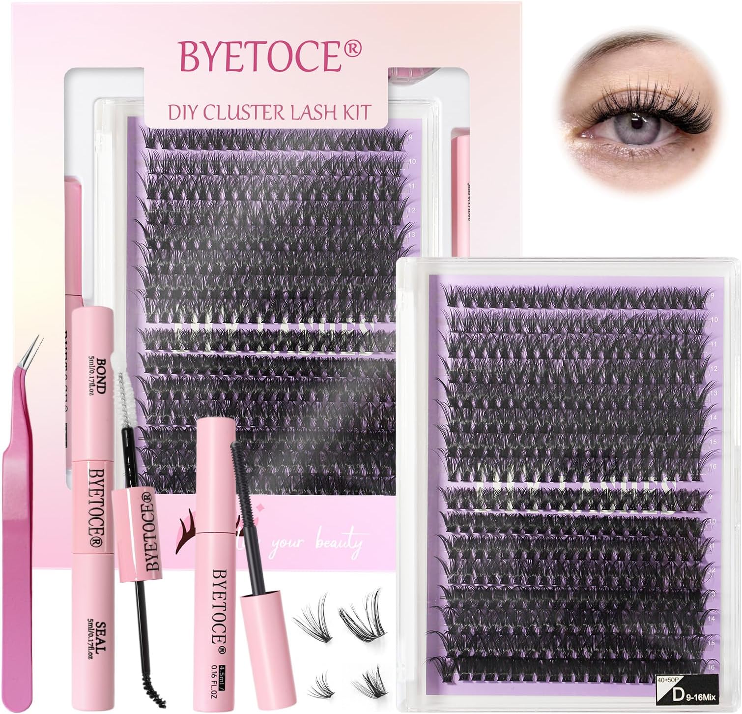 Amazon.com: BS-MALL Lash Clusters Kit – Individual Fake Eyelashes ...