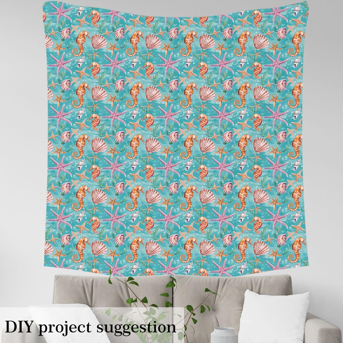 Snapklik.com : Exotic Nautical Fabric By The Yard, Colorful Ocean Sea ...