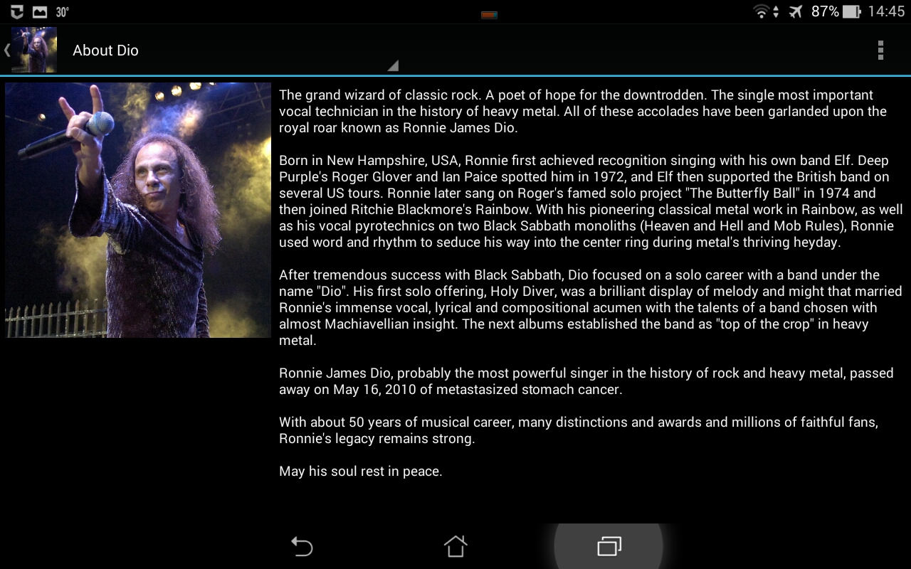 Ronnie James Dio App - App on Amazon Appstore