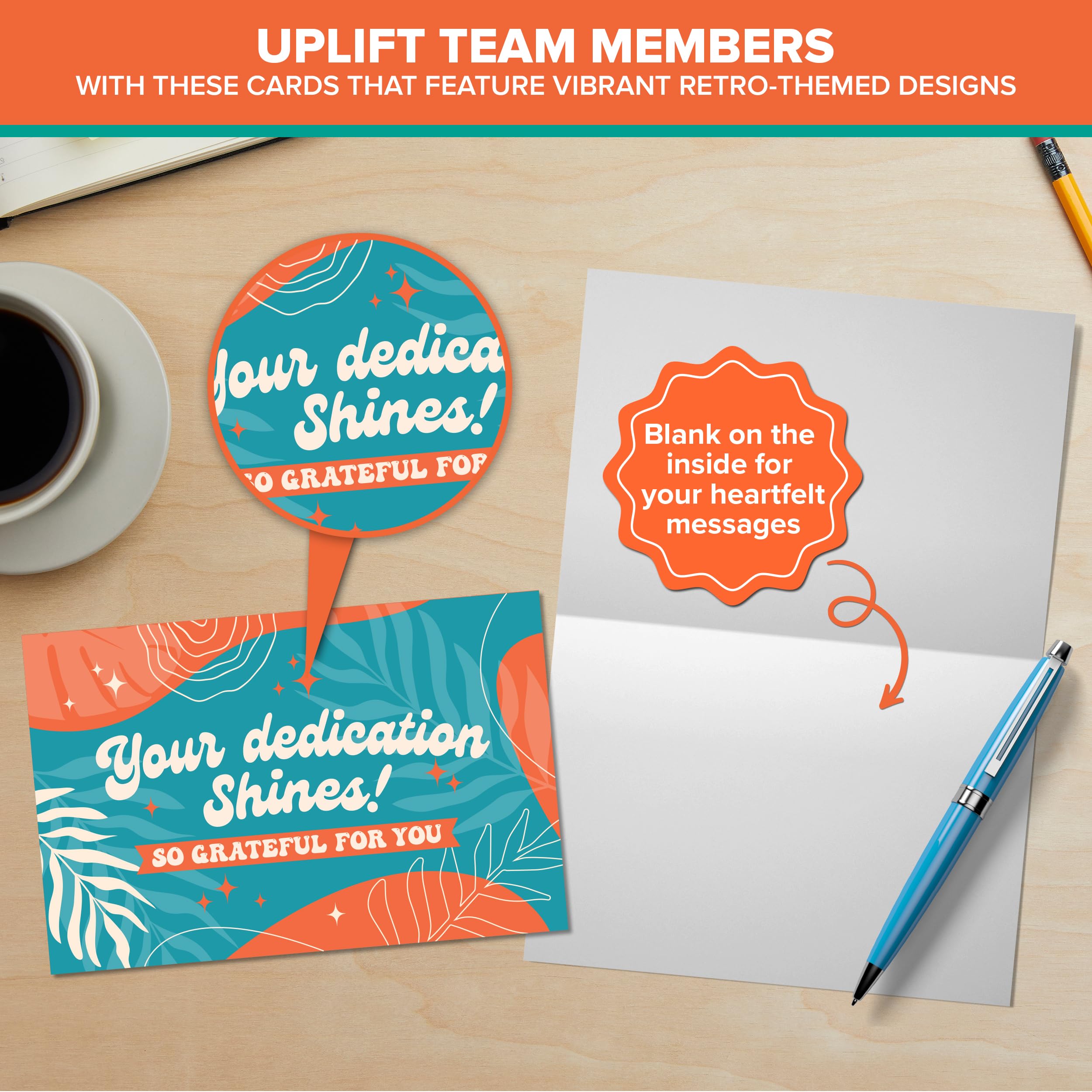 Snapklik.com : Decorably 50 Pack 6x4in Employee Appreciation Cards