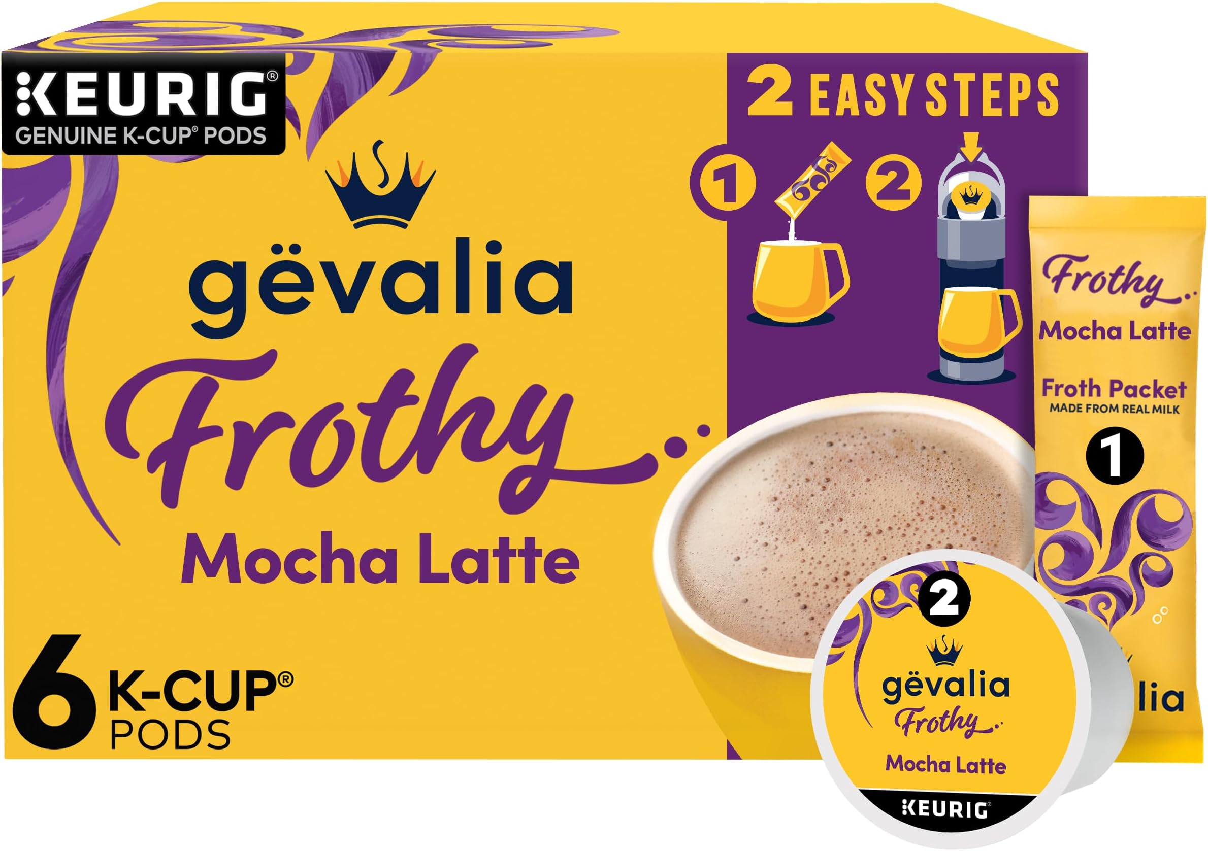 Amazon.com: Gevalia Frothy 2-Step Artificially Flavored Mocha Latte ...