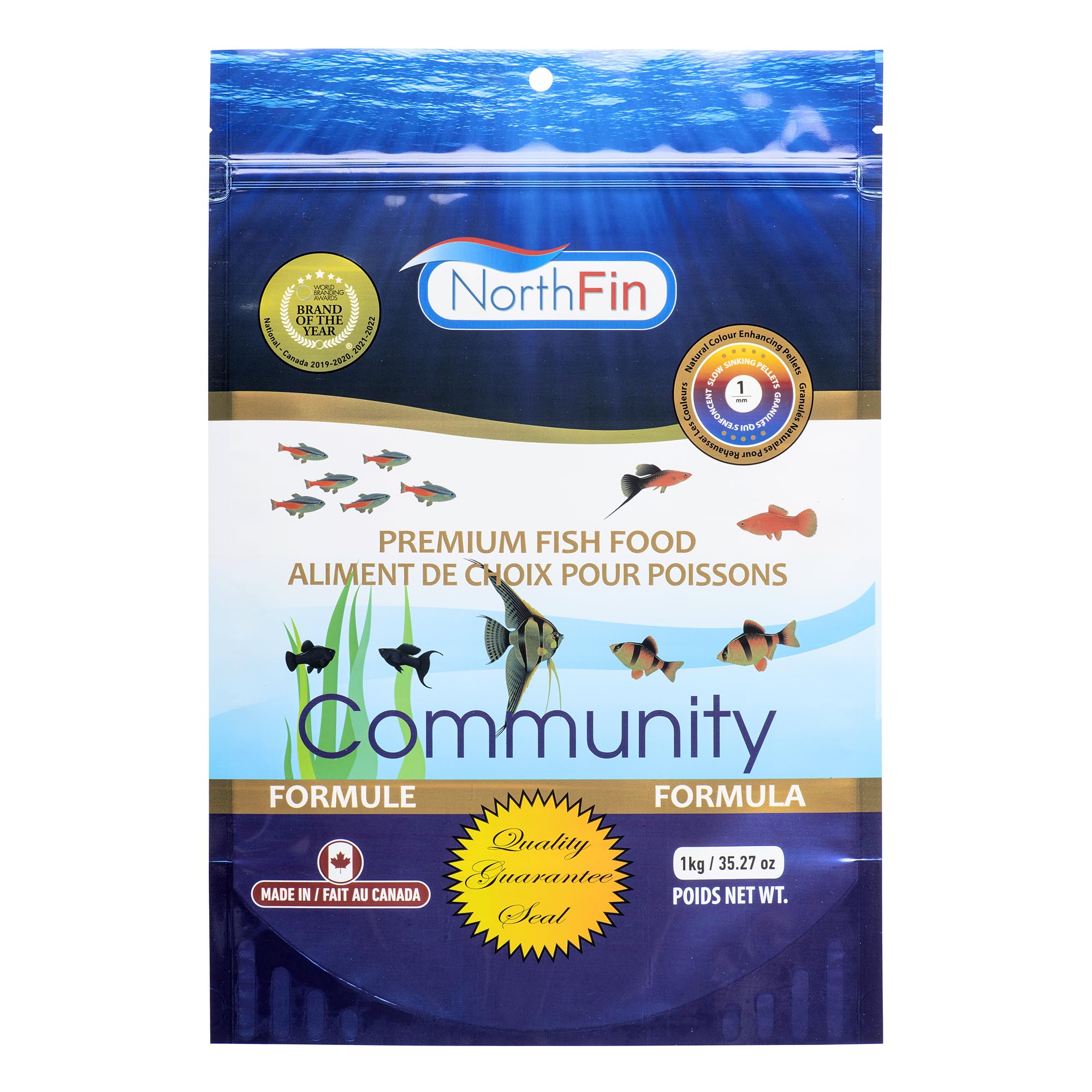 Northfin Fish Food Community Formula Slow Sinking Pellets 1mm 1kg ...