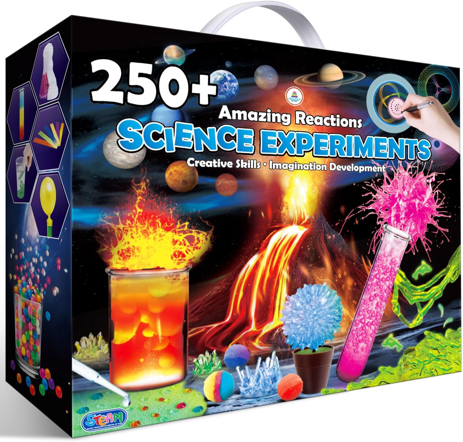 Amazon.com: Uarzt Kids Beginner Microscope Science Kit with 100X-1200X ...