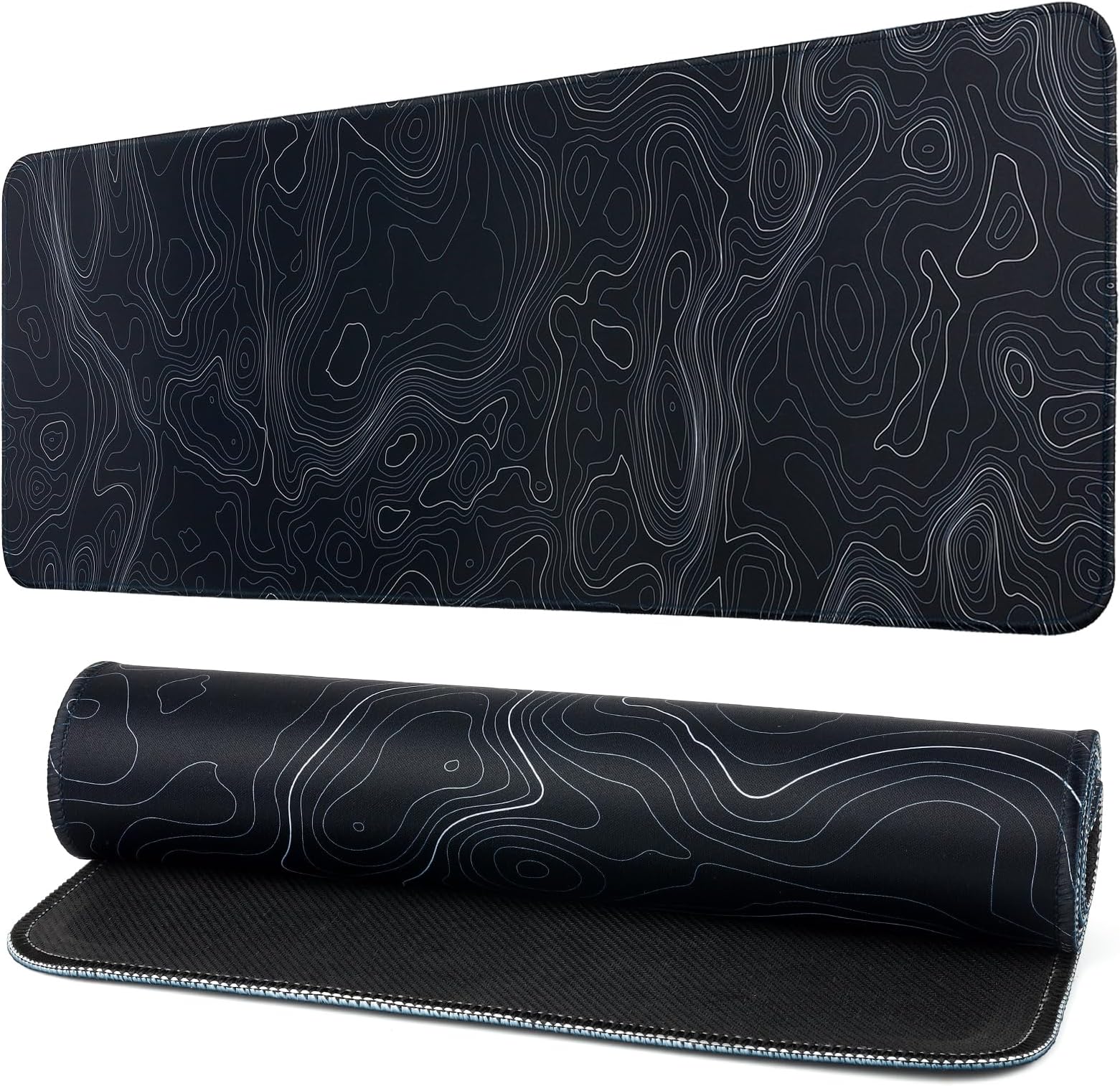 Amazon.com: Large Gaming Mouse Pad, Black Topographic Mousepad Desk Mat ...