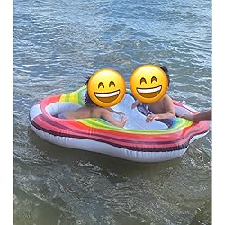 Amazon.com: Inflatable Twin Baby Pool Float Infant Double Seat Floaty 2 ...