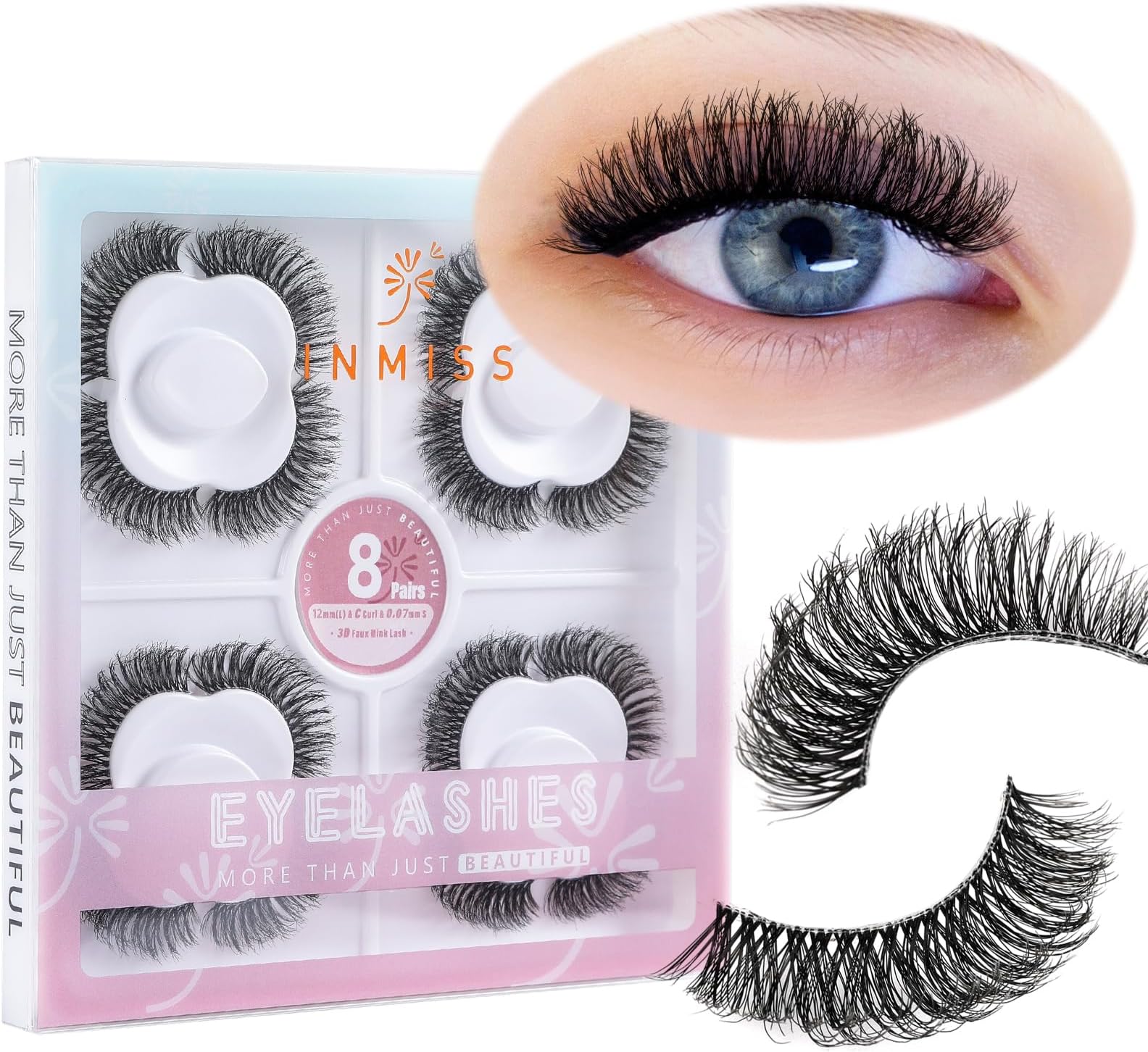Amazon.com: Short Lashes for Small Eyes 10mm Natural False Eyelashes ...