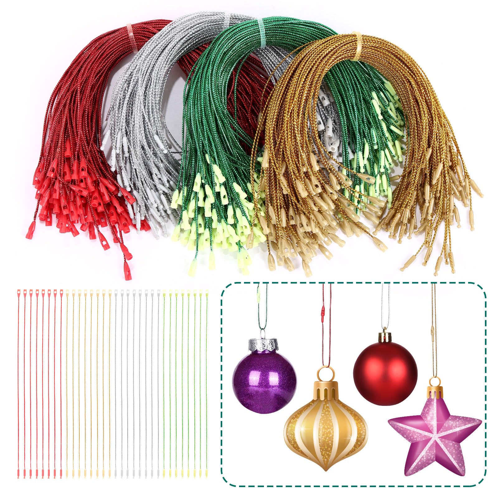 Amazon.com: GWHOLE 400Pcs Christmas Ornament Hooks, Chrsitmas Trees ...