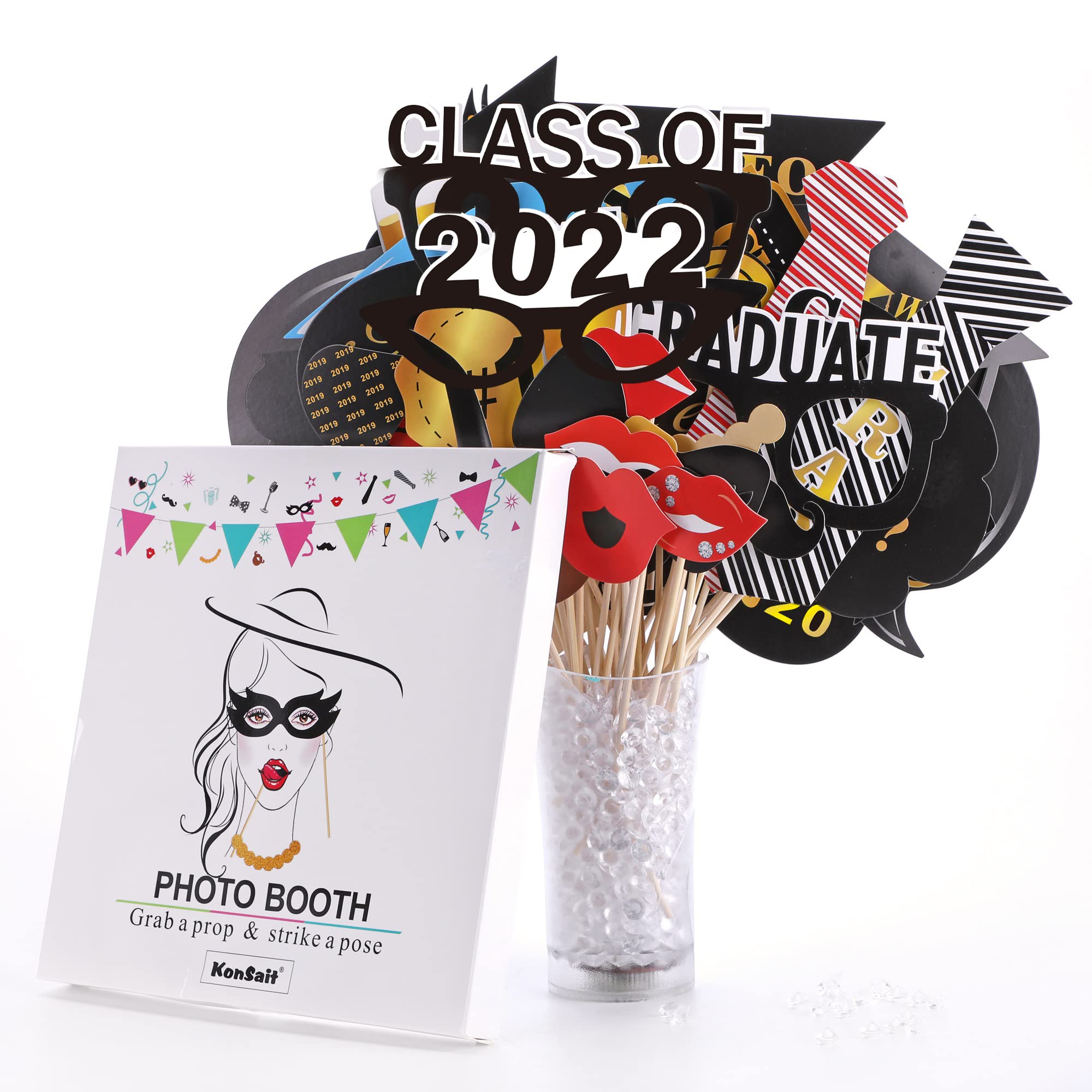 Graduation Photo Booth Props (50Count), Konsait Large Graduation Photo ...