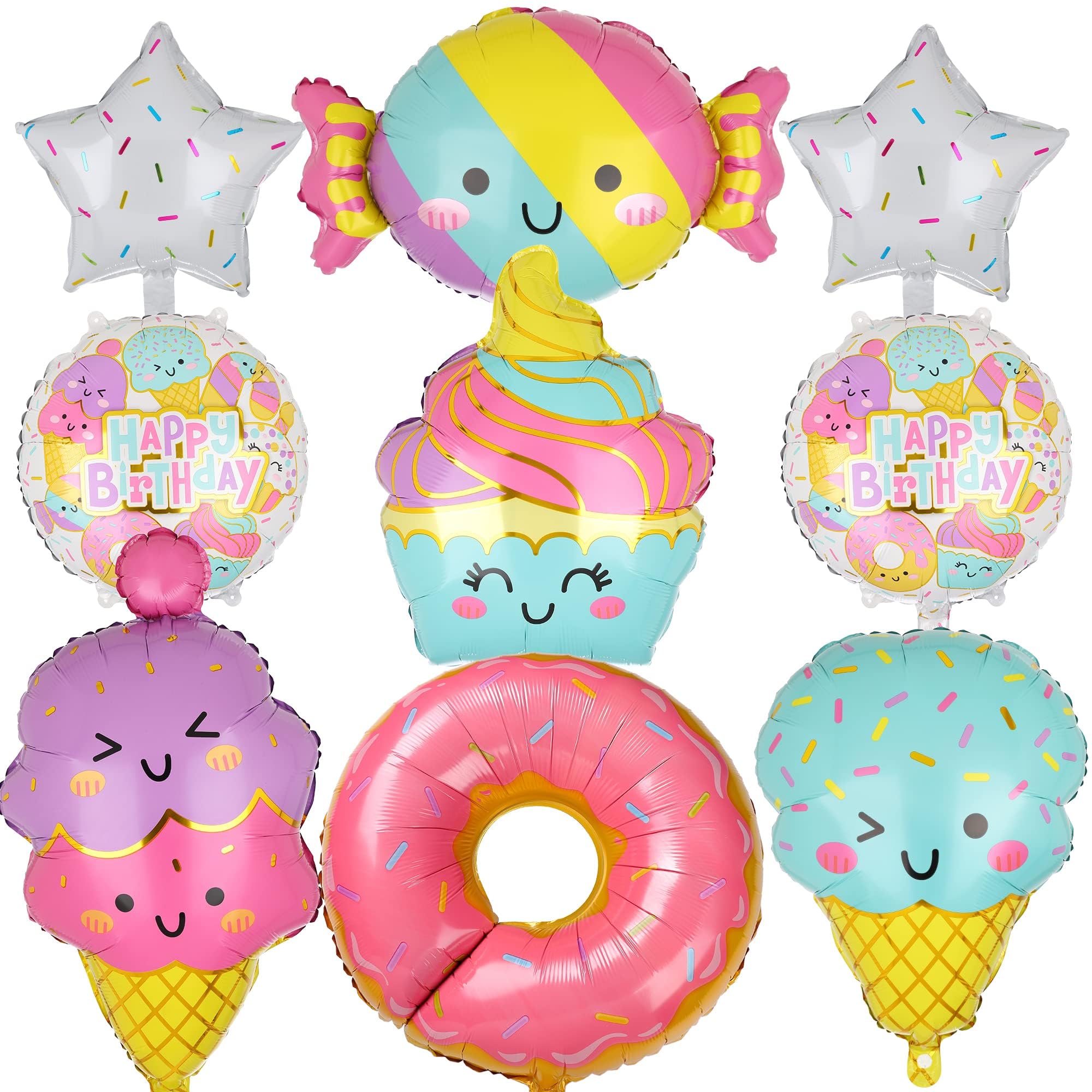 Amazon.com: Ice Cream Balloons Donut Candy Ice Cream Themed Baby Shower ...