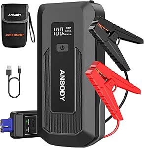 ANSODY 3000A Jump Starter Power Pack (Up to 10.0L Gas,8.0L Diesel), Car ...