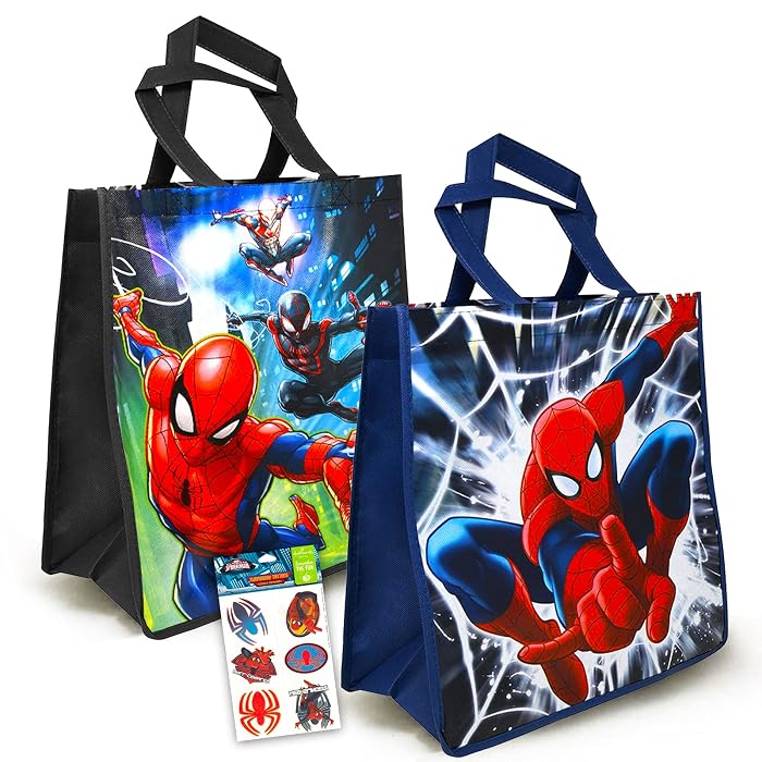 Buy Marvel Spiderman Tote Bags Value Bundle - 3 Pc Spiderman Reusable ...