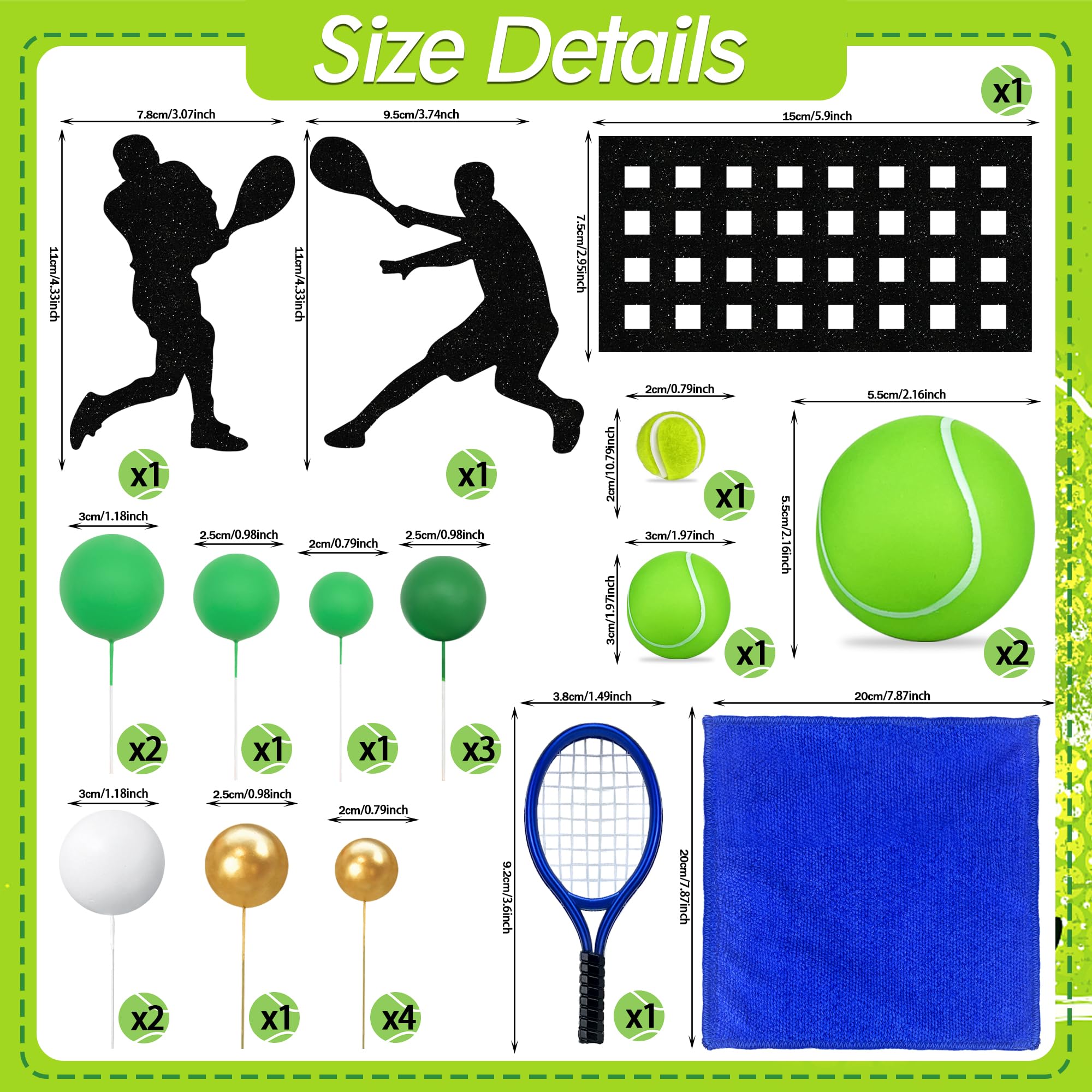 Snapklik.com : 23 PCS Tennis Cake Toppers Sports Ball Cake Decorations ...