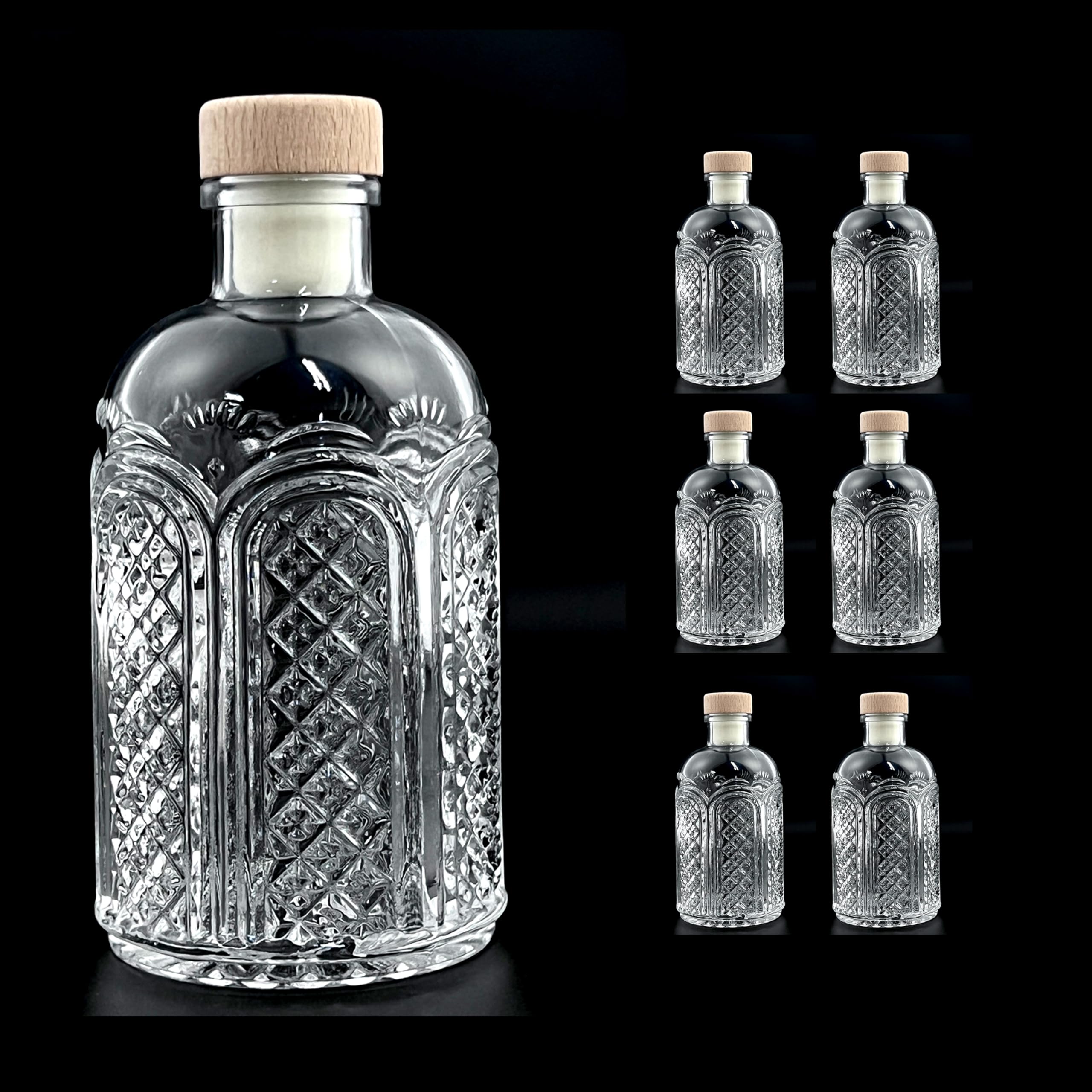 Amazon.com: Clear Glass Bottles 6 oz - 200ml [Pack of 6] Heavy Base ...