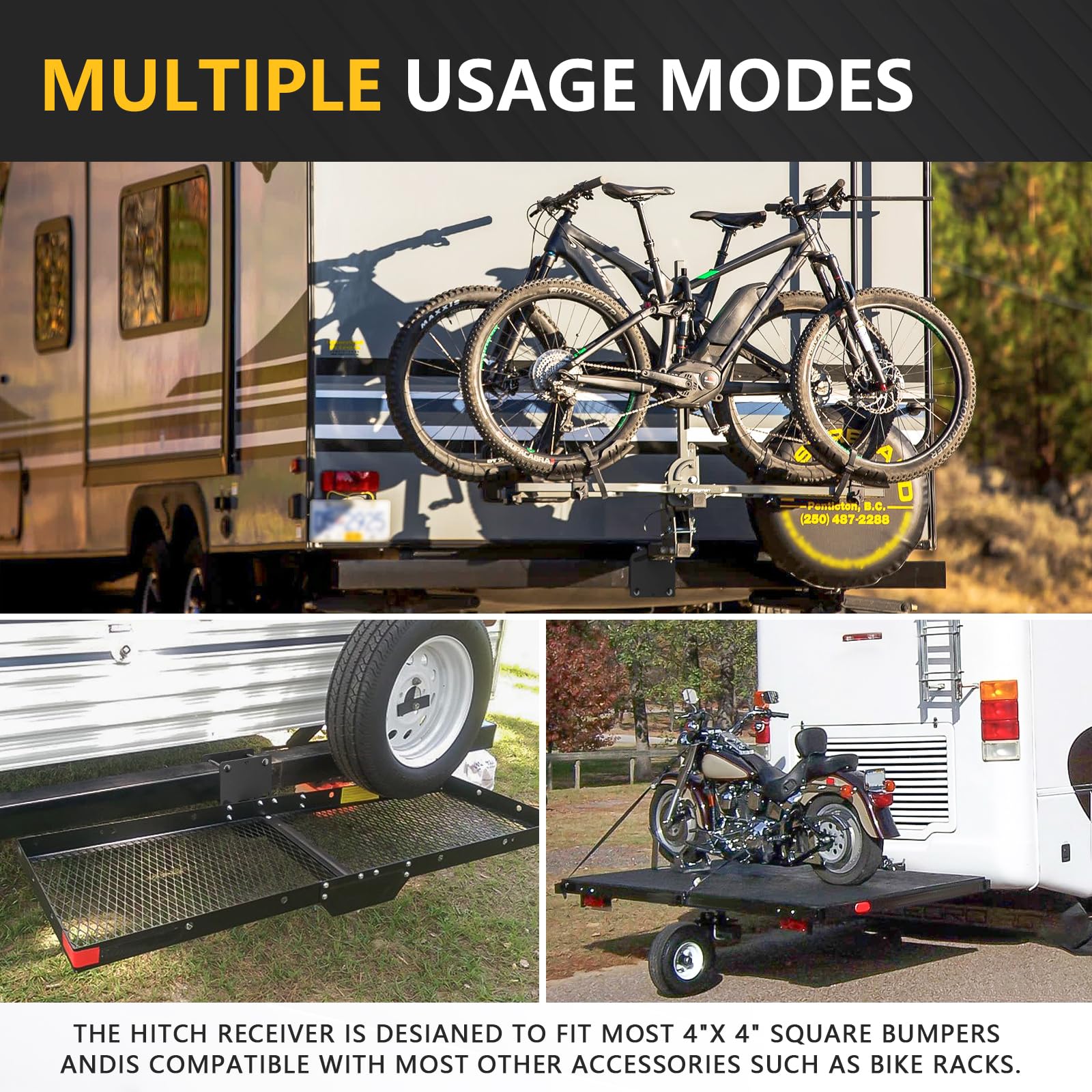 Snapklik.com : RV Bumper Hitch Receiver, 2 Inch Tow Hitch Trailer Fits ...