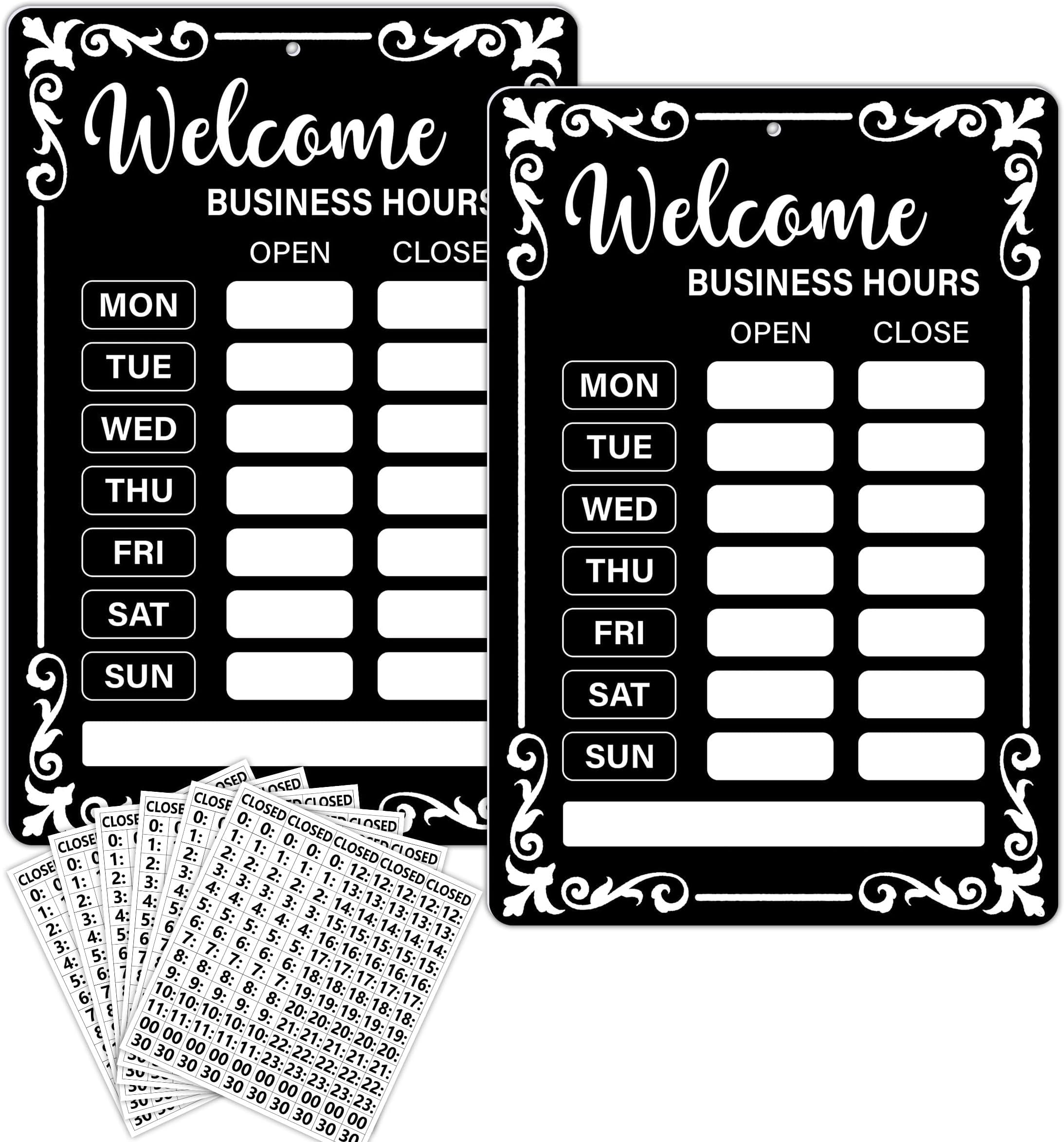 Lesnala 2Pcs Business Hours Sign - Changeable Open Hours Sign With ...