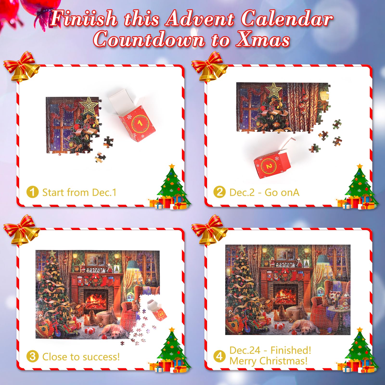 Jigsaw Puzzles Advent Calendar 2023 Christmas Giftï¼Œ24 Days 1008 ...