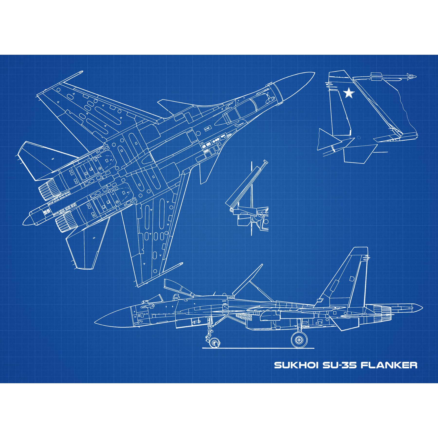 Amazon.co.jp: Sukhoi Su-35 Flanker-E Air Defence Fighter Blueprint ...
