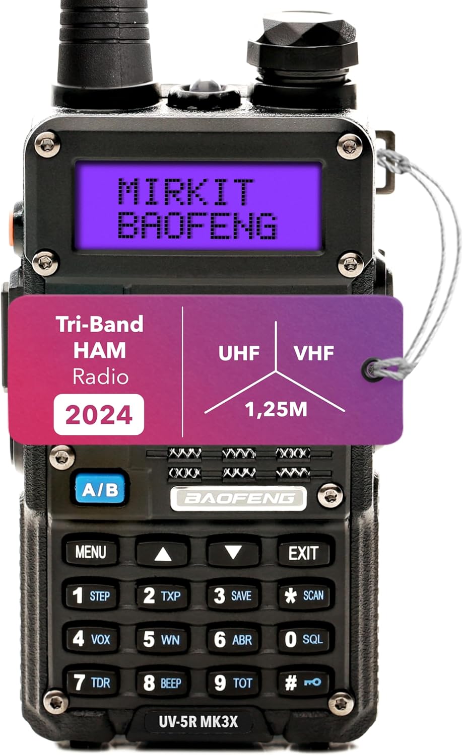 Amazon.com: Mirkit Baofeng Radio UV-5R MK3X Legal Power Tri-Band Radio ...