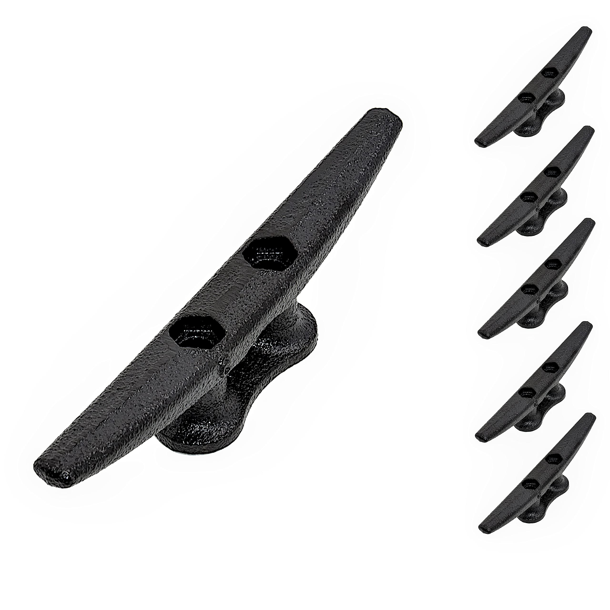 Amazon.com: QPURO 6 Inch Black Dock Cleat - Cast Iron Boat Cleats, Rope ...
