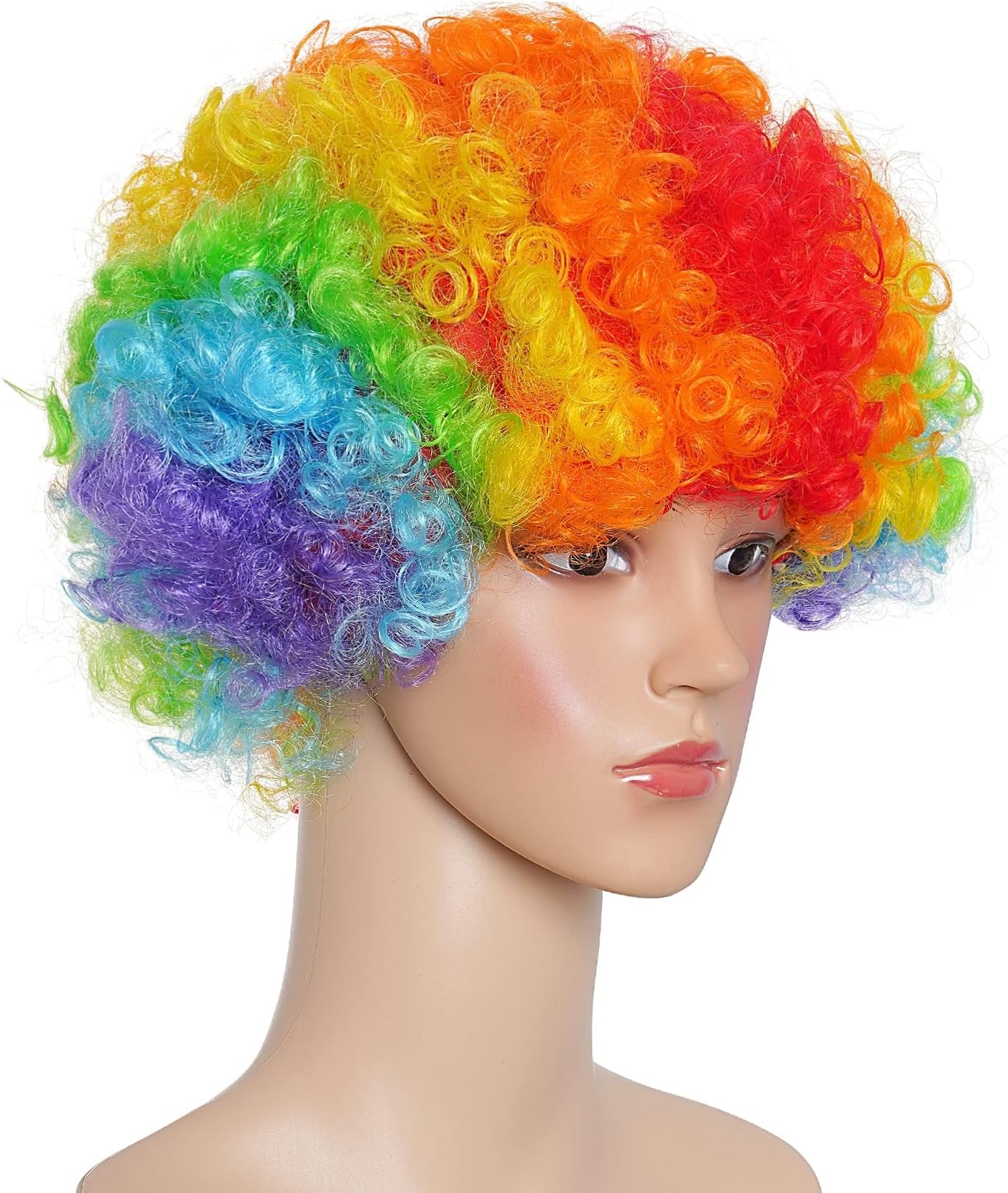 Amazon.com: jiebor Clown Wig Costume Accessories Short Colorful Afro ...