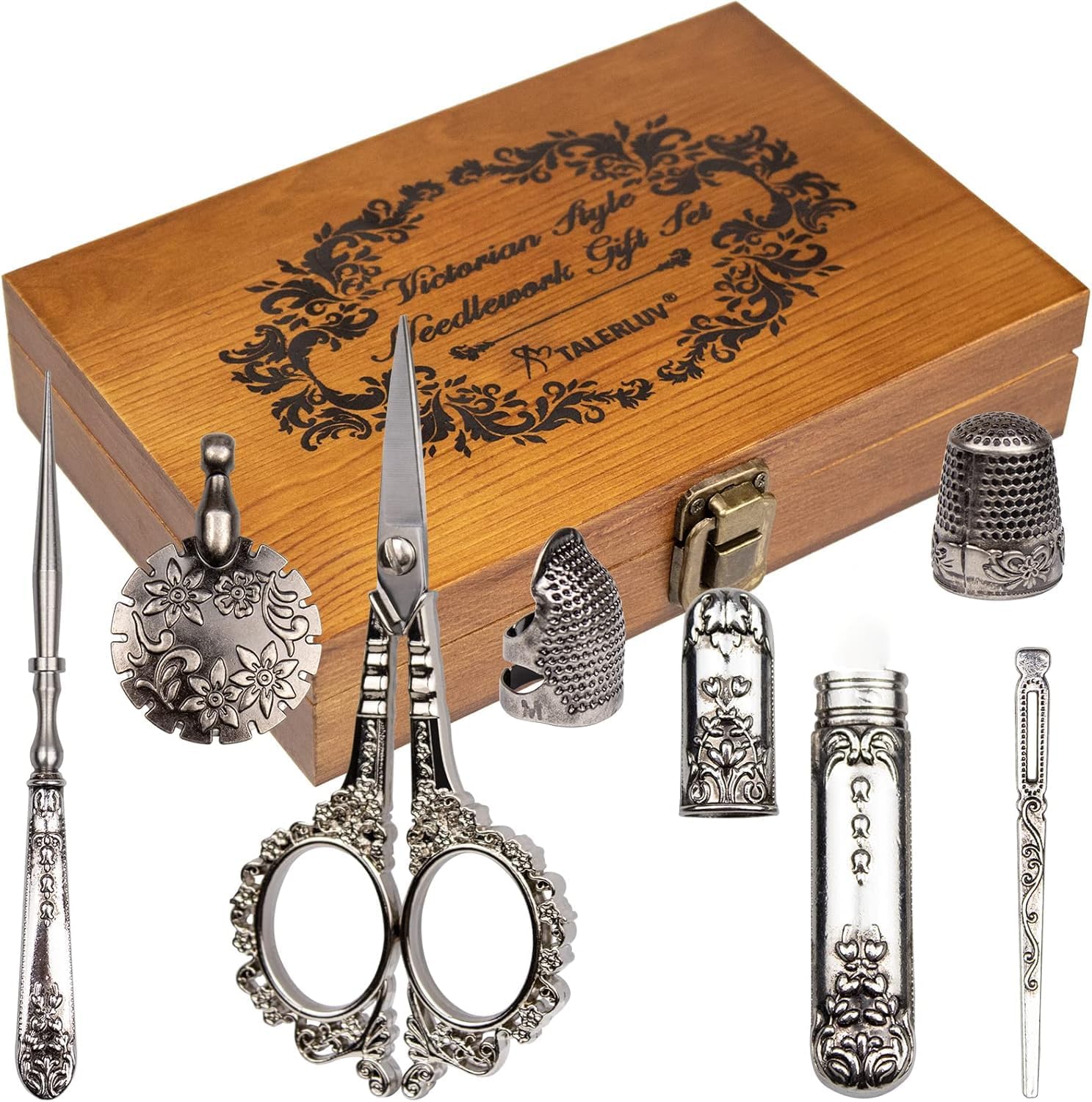 Amazon.com: Vintage Embroidery Scissors Kit, Victorian Needlework Gift ...