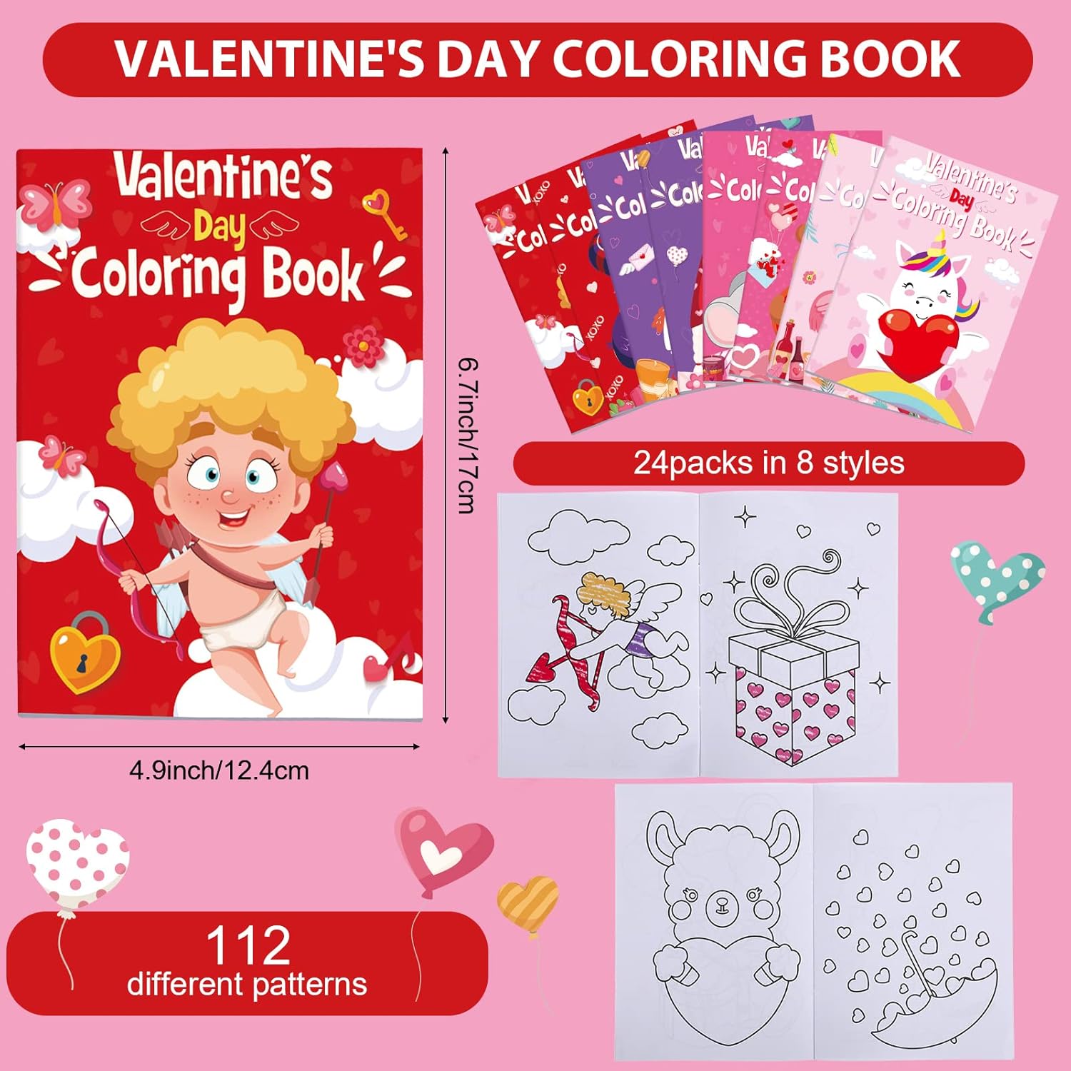 24 piezas de libro para colorear para el día de San Valentín, regalo de ...