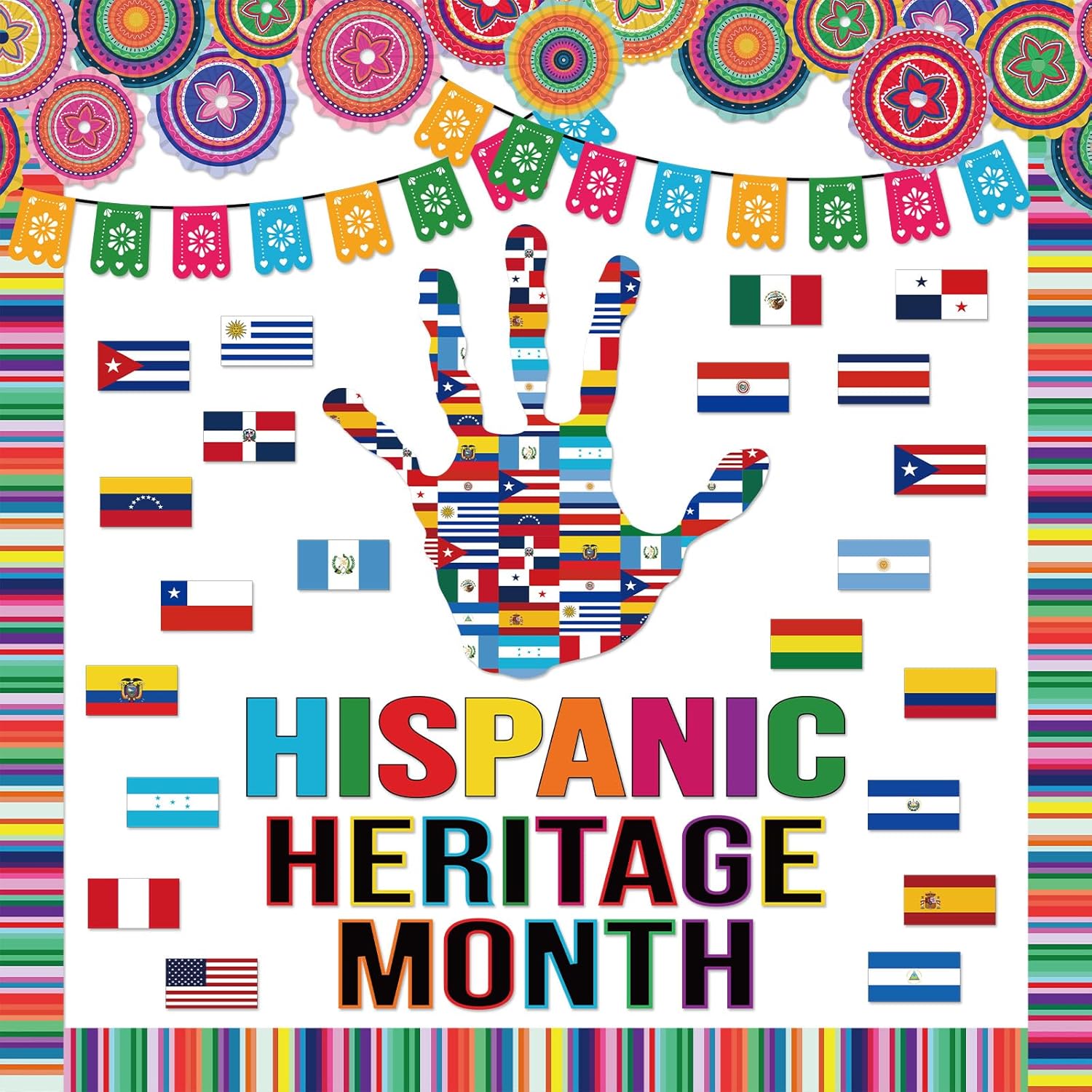 Amazon.com : Containlol Hispanic Heritage Month Bulletin Board ...