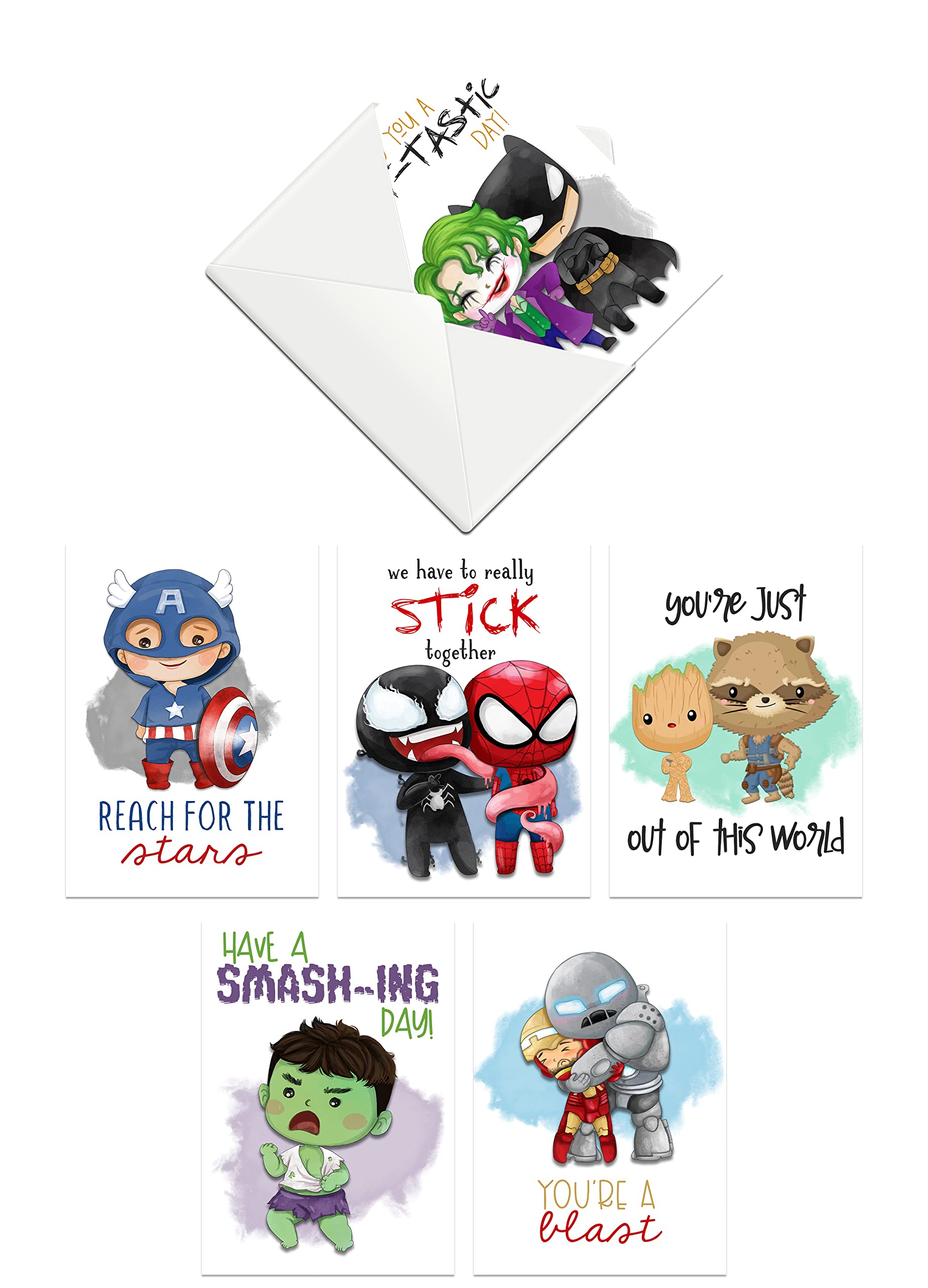 Amazon.com : Silly Goose Gifts Superhero Hero Themed Greeting Cards ...