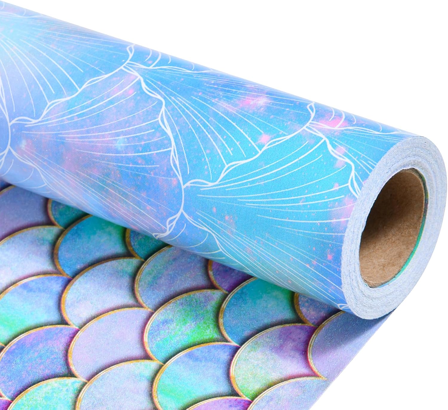 Amazon.com: Sikiweiter Mermaid Wrapping Paper Roll - Mini Roll 17 ...