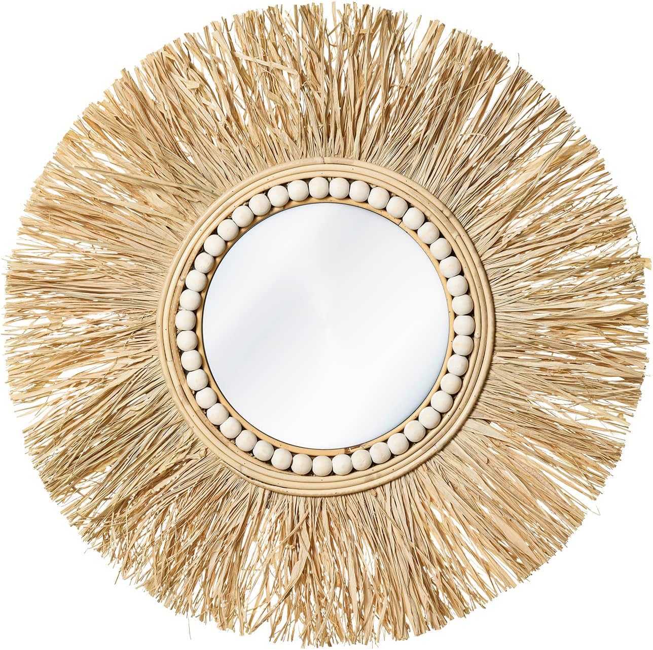 Amazon.com: SWTHONY 16 Inch Round Hanging Farmhouse Wall Mirror, Woven ...