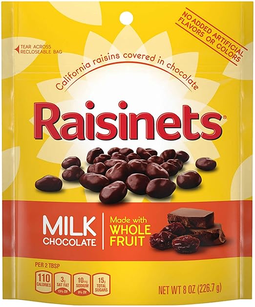 Amazon.com : Raisinets Milk Chocolate Covered Raisins, Ferrero Candy ...