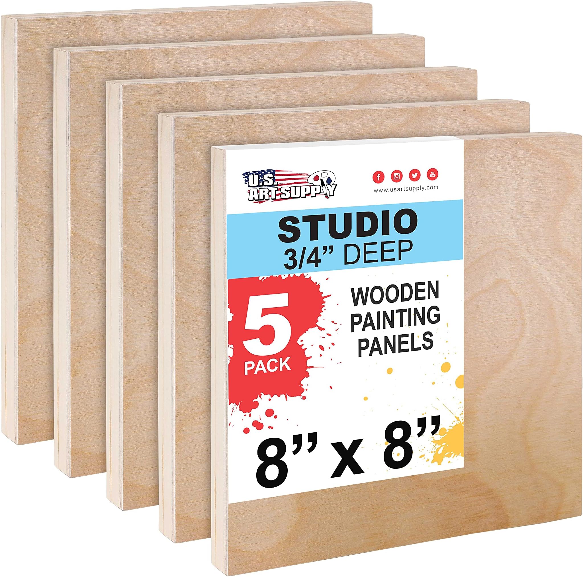MEEDEN 8x8 Inch Wood Canvas Panels, Pack Of 4, | India