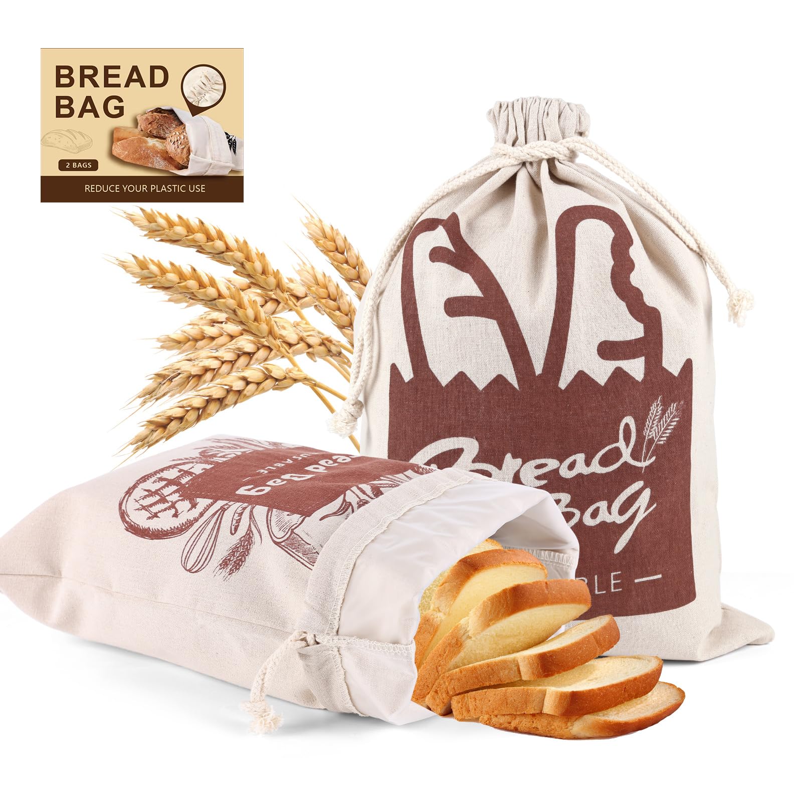 Amazon.com: Bread Bags, 2 Pack Bread Bags for Homemade Bread Sourdough ...