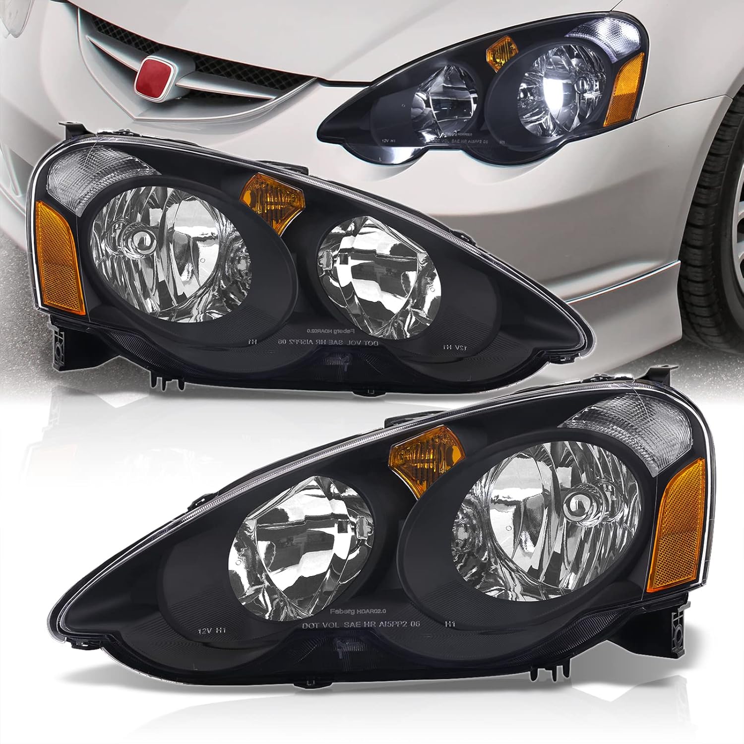 Amazon.com: AJP Distributors JDM Factory Style Headlights Headlamps ...