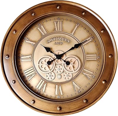 Amazon.com: Yosemite Home Decor Gilded Round Gear Clock : Home & Kitchen