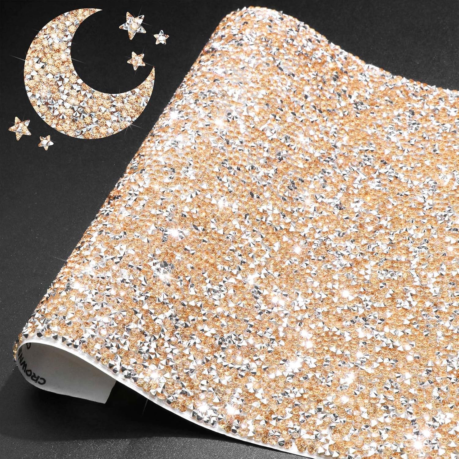Amazon.com: FULZTEY Bling Rhinestone Sheets Self Adhesive Glitter ...