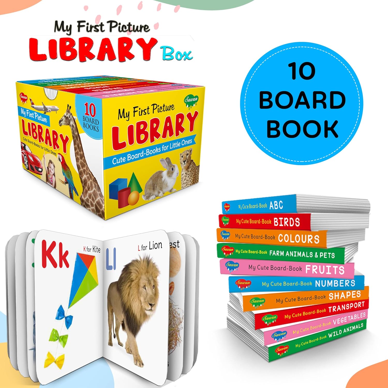 Buy Toddlers learning library box set : Learning board book for kids ...
