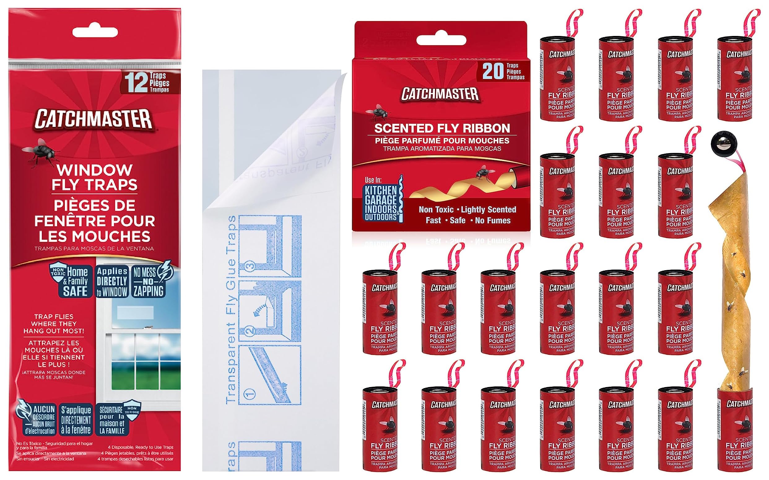 Amazon.com : Catchmaster Fly Trap Bundle, Window Fly Traps 12-Pack ...