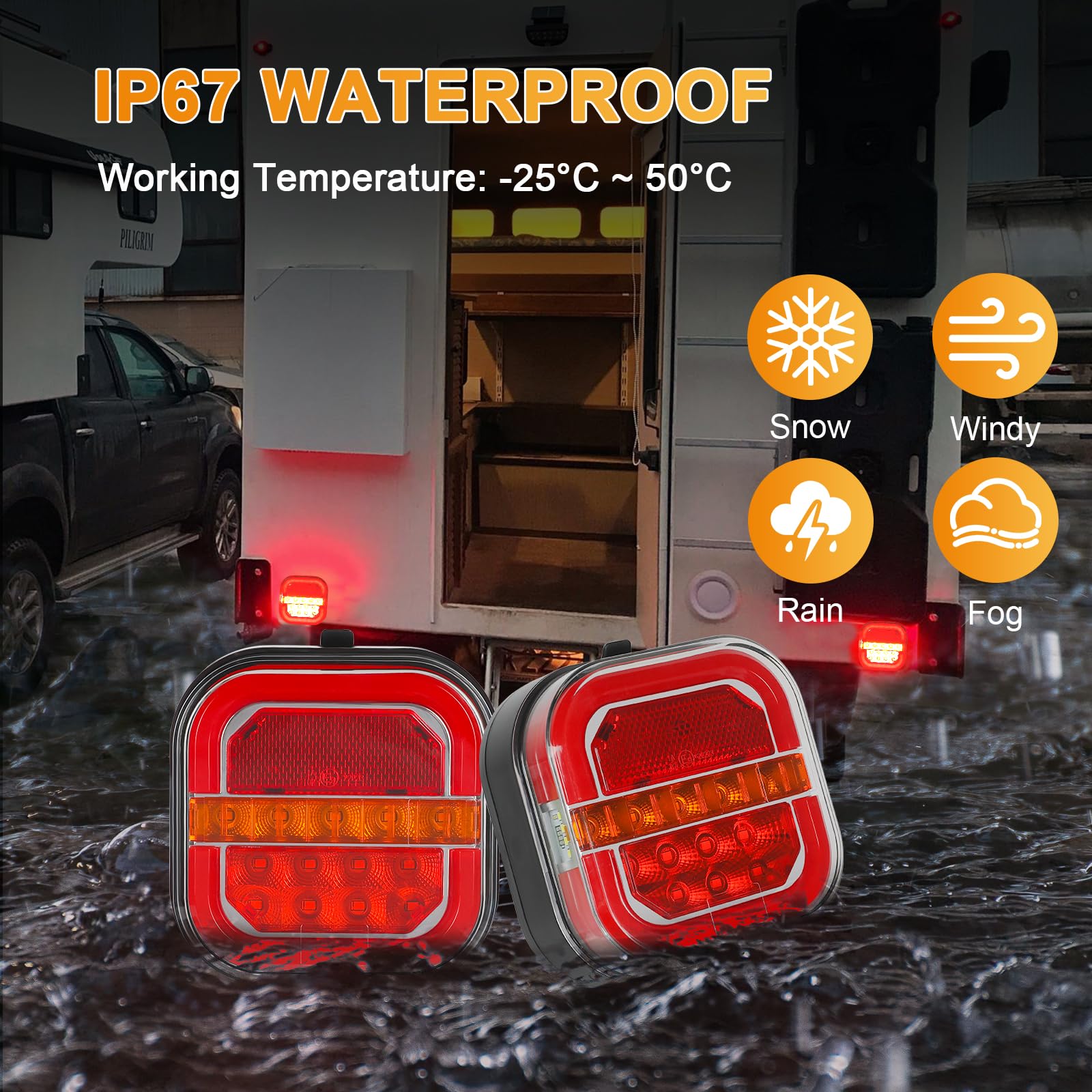 Wireless Trailer Lights Kit Magnetic Wireless LED Trailer & Truck LED