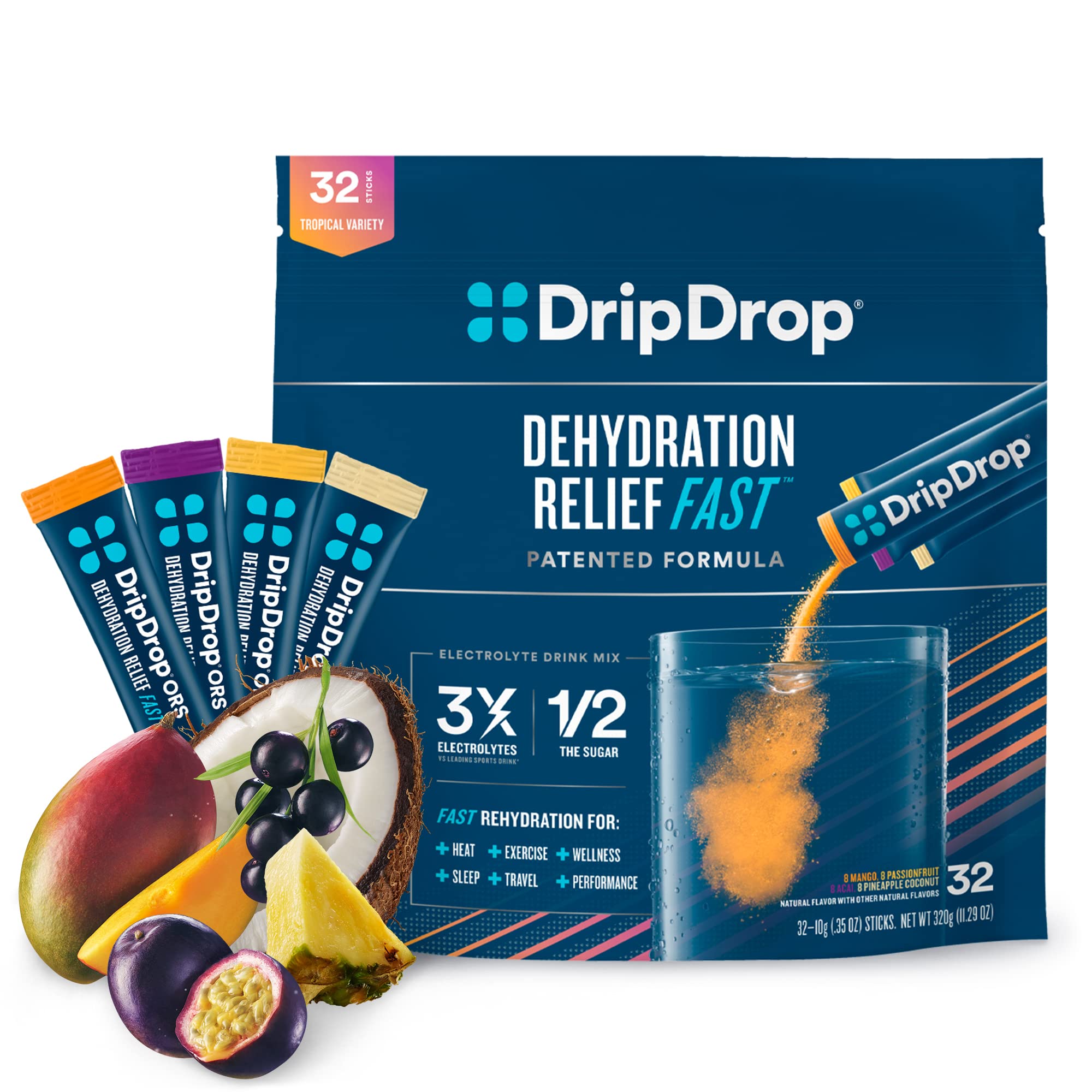 Snapklik.com : DripDrop Hydration - Tropical Variety Pack - Electrolyte ...